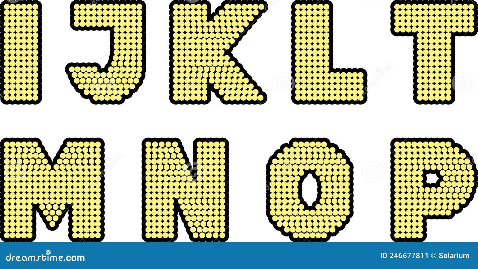 Tipo de letra punteado ilustración del vector. Ilustración de alfabeto ...