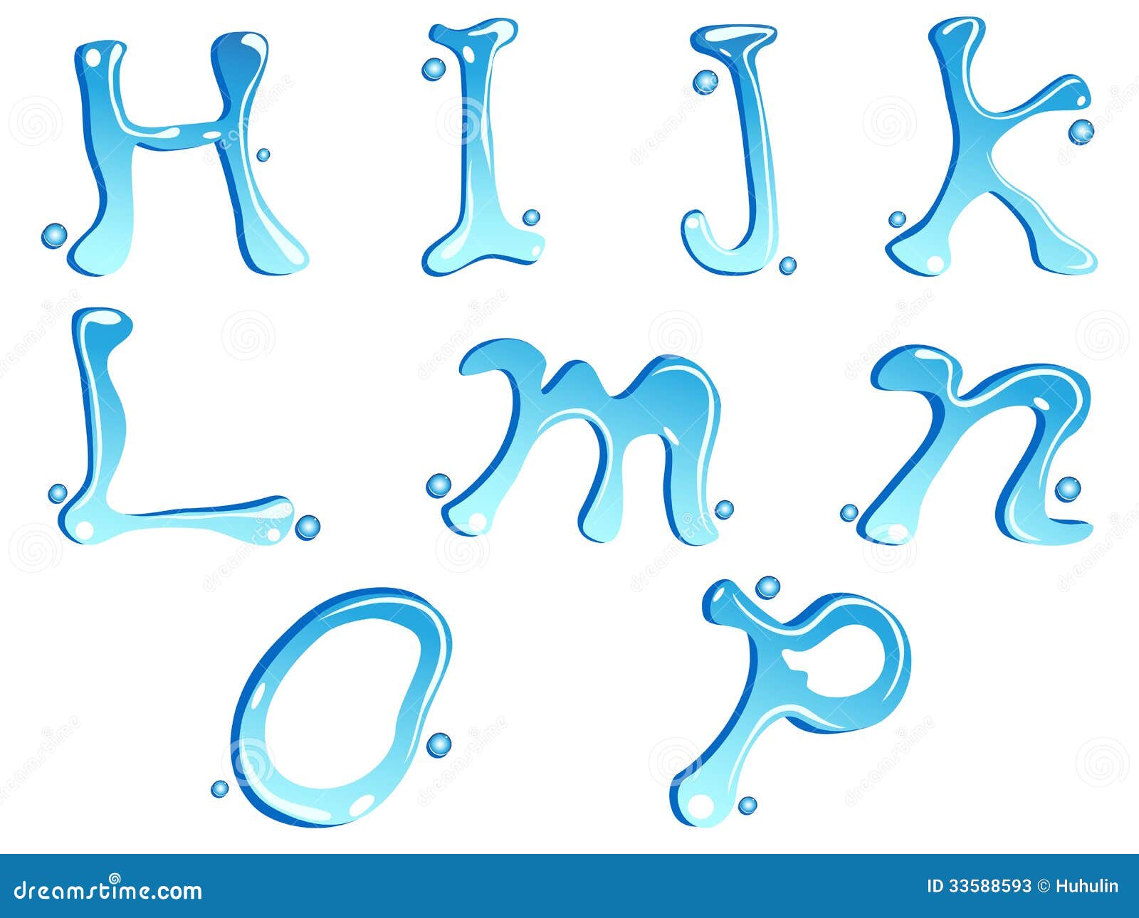 Tipo Font-2 Della Goccia Di Acqua Illustrazione Vettoriale ...