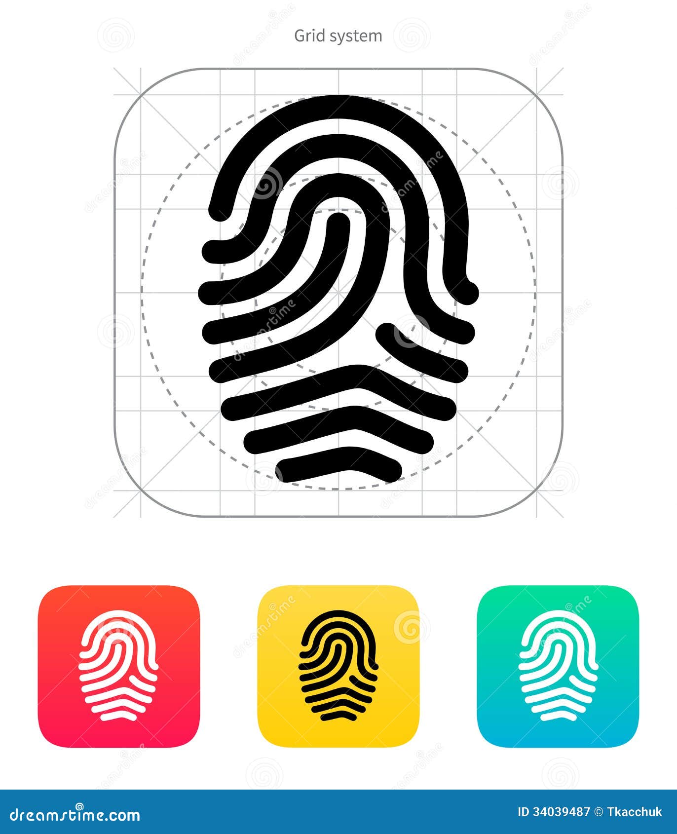 Tipo Icona Del Ciclo Dell'impronta Digitale. Illustrazione Vettoriale ...