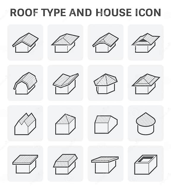 Tipo icono del tejado ilustración del vector. Ilustración de techado ...