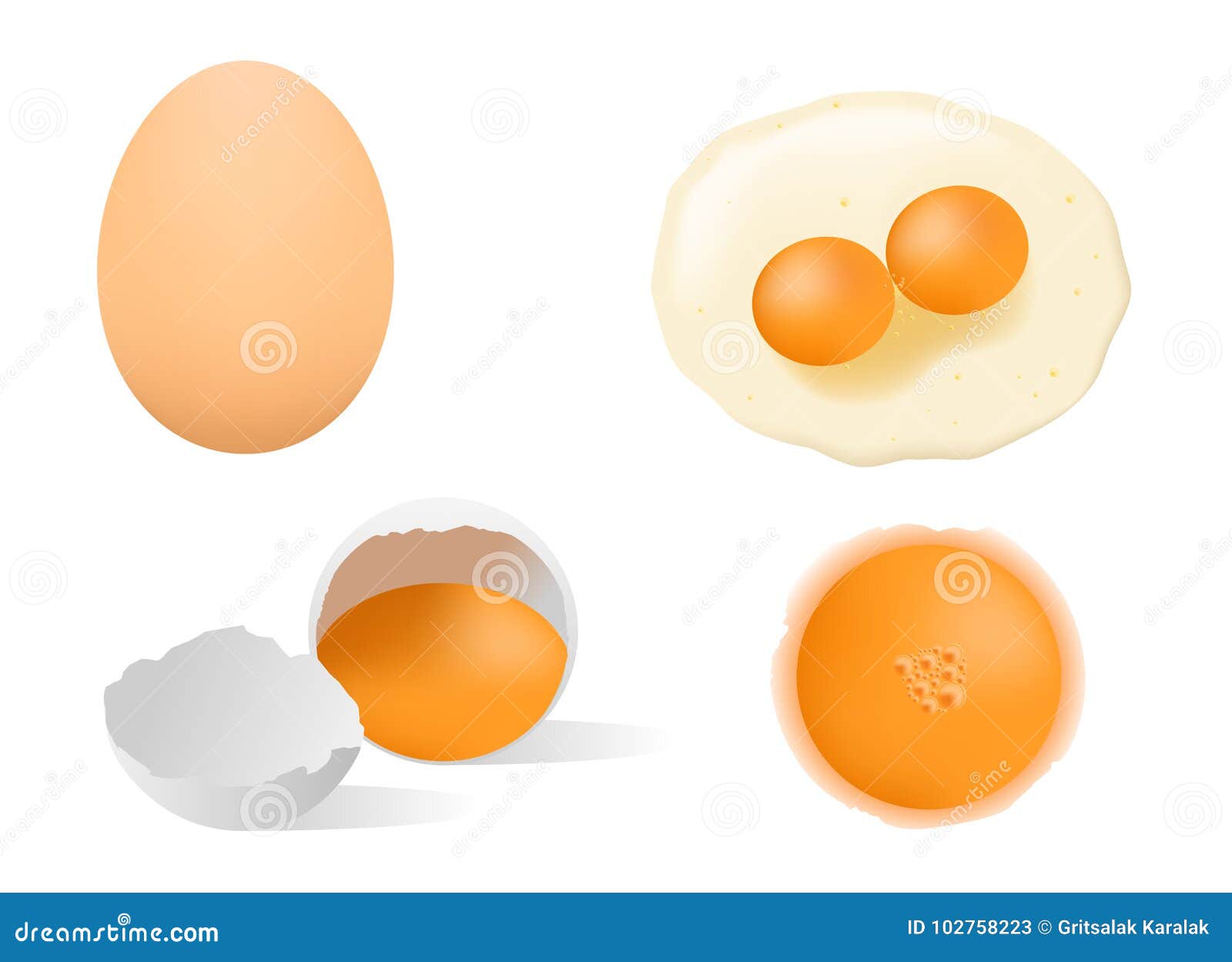 Tipo Yema De Huevo/4 De Vegg De Huevo Ilustración del Vector ...