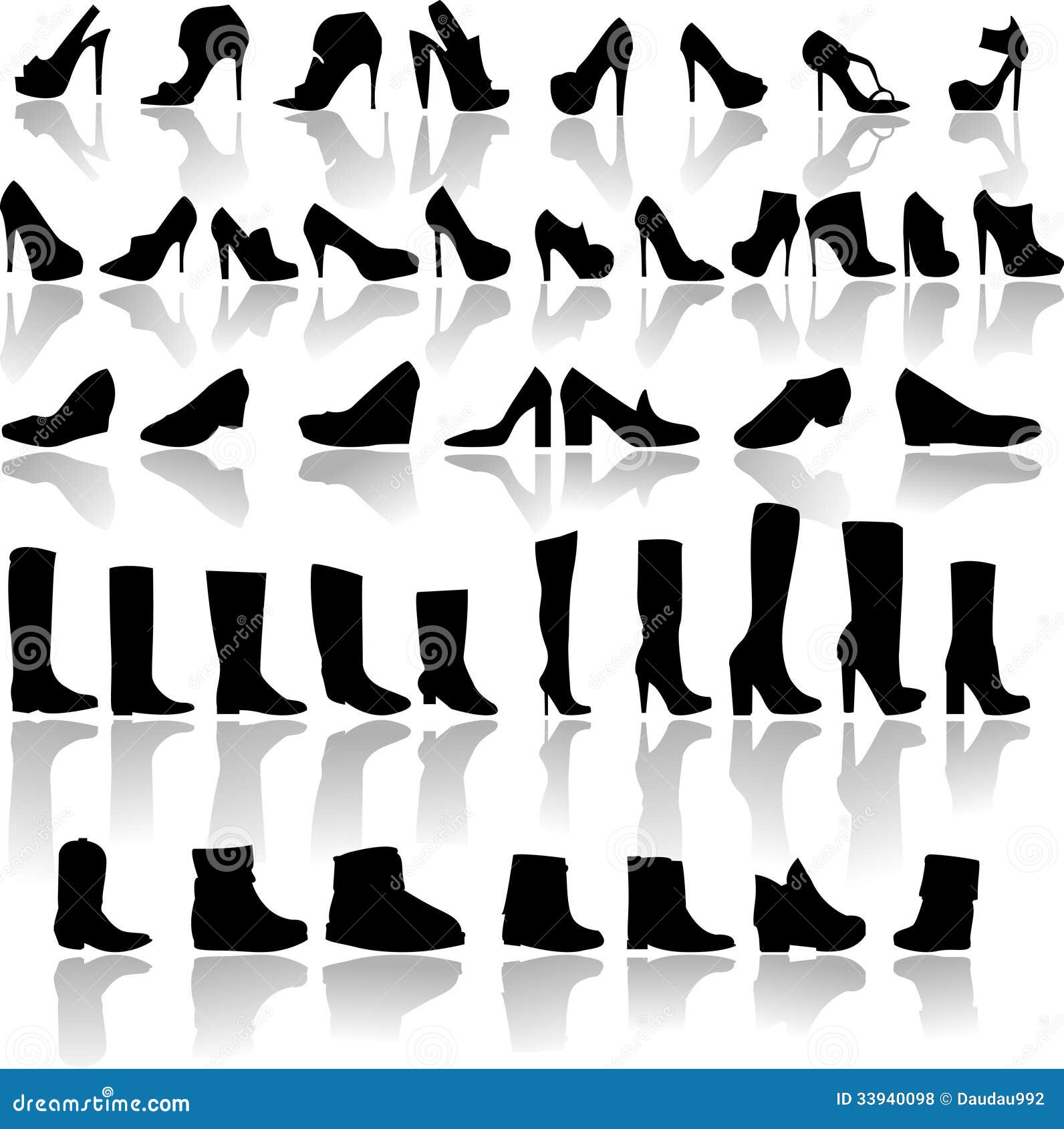 Tipos de zapatos ilustración del vector. Ilustración de objeto - 33940098