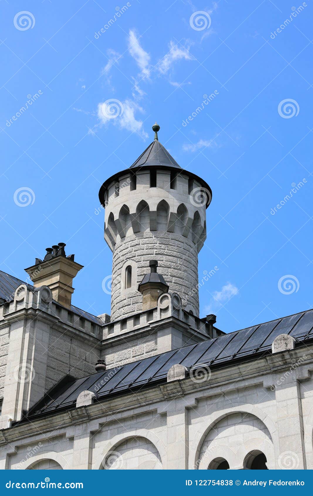 Tipos Do Castelo Antigo Do Bavarian De Neuschwanstain Foto de Stock ...