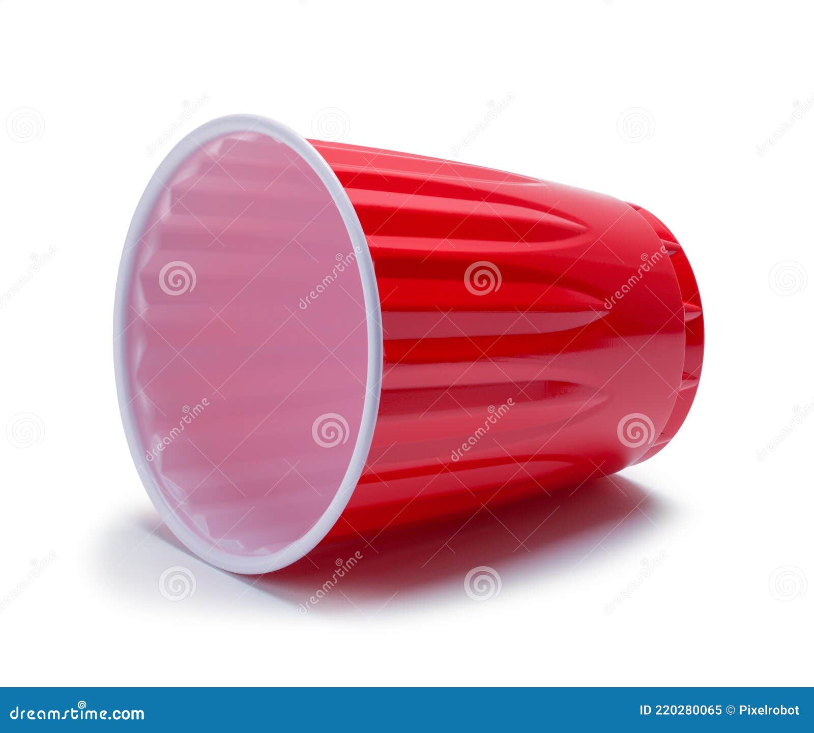 Tipped Red Plastic Cup stock image. Image of tipped - 220280065
