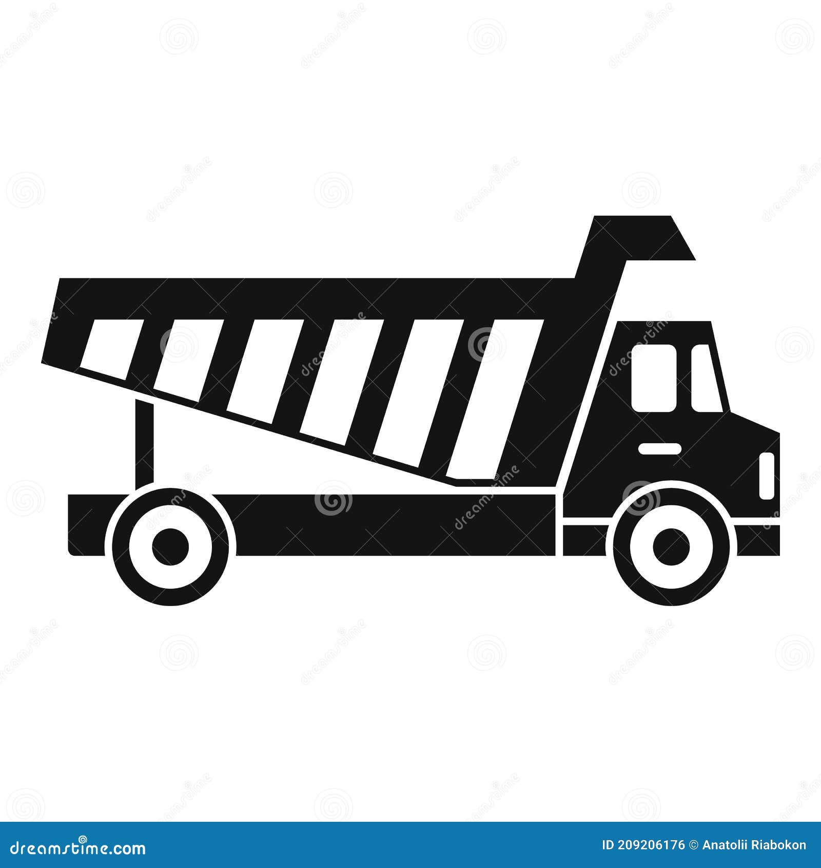 Tipper Commercial Icon, Simple Style Stock Vector - Illustration of ...