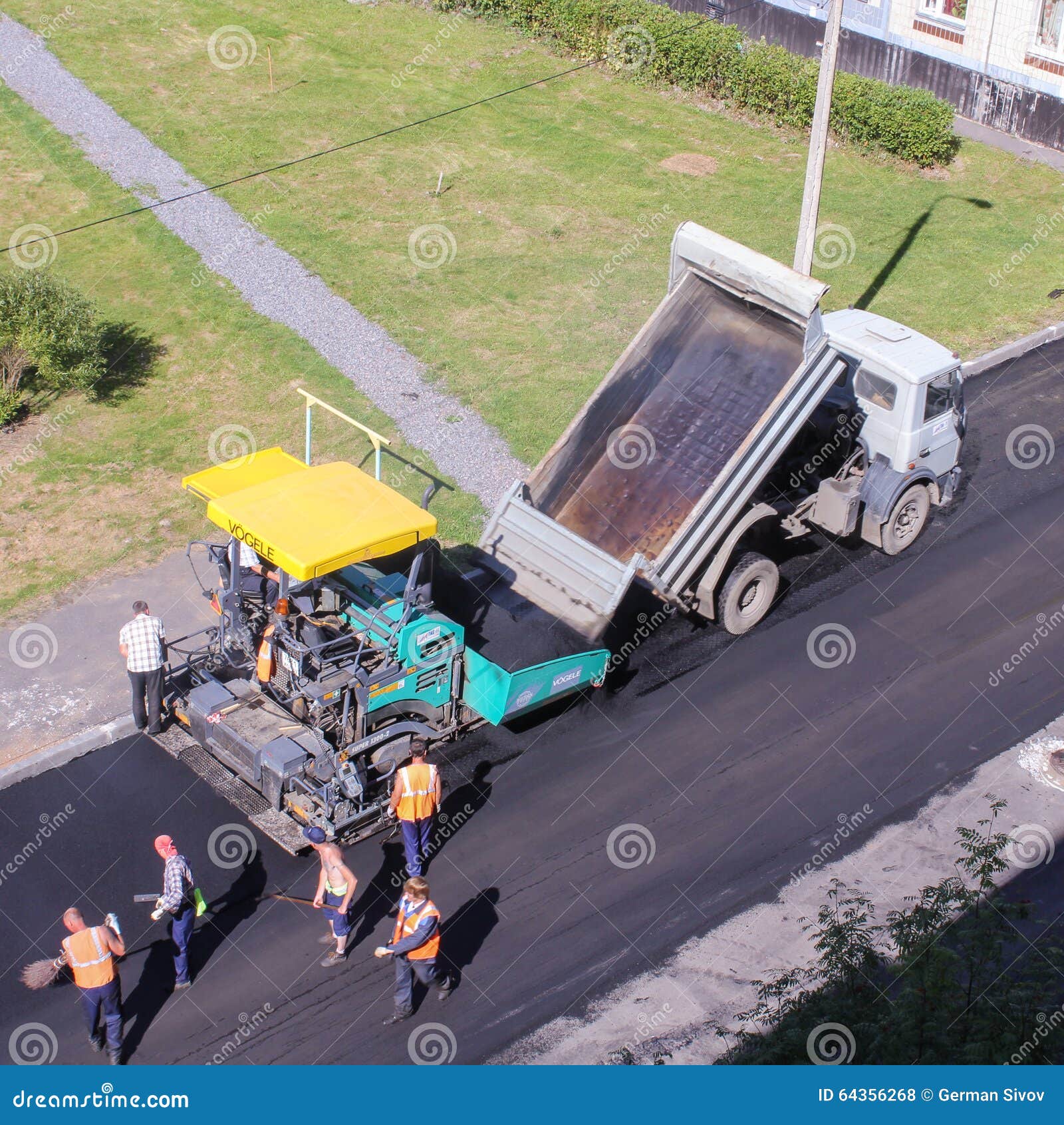 Tipper Discharging Asphalt. Editorial Stock Photo - Image of working ...