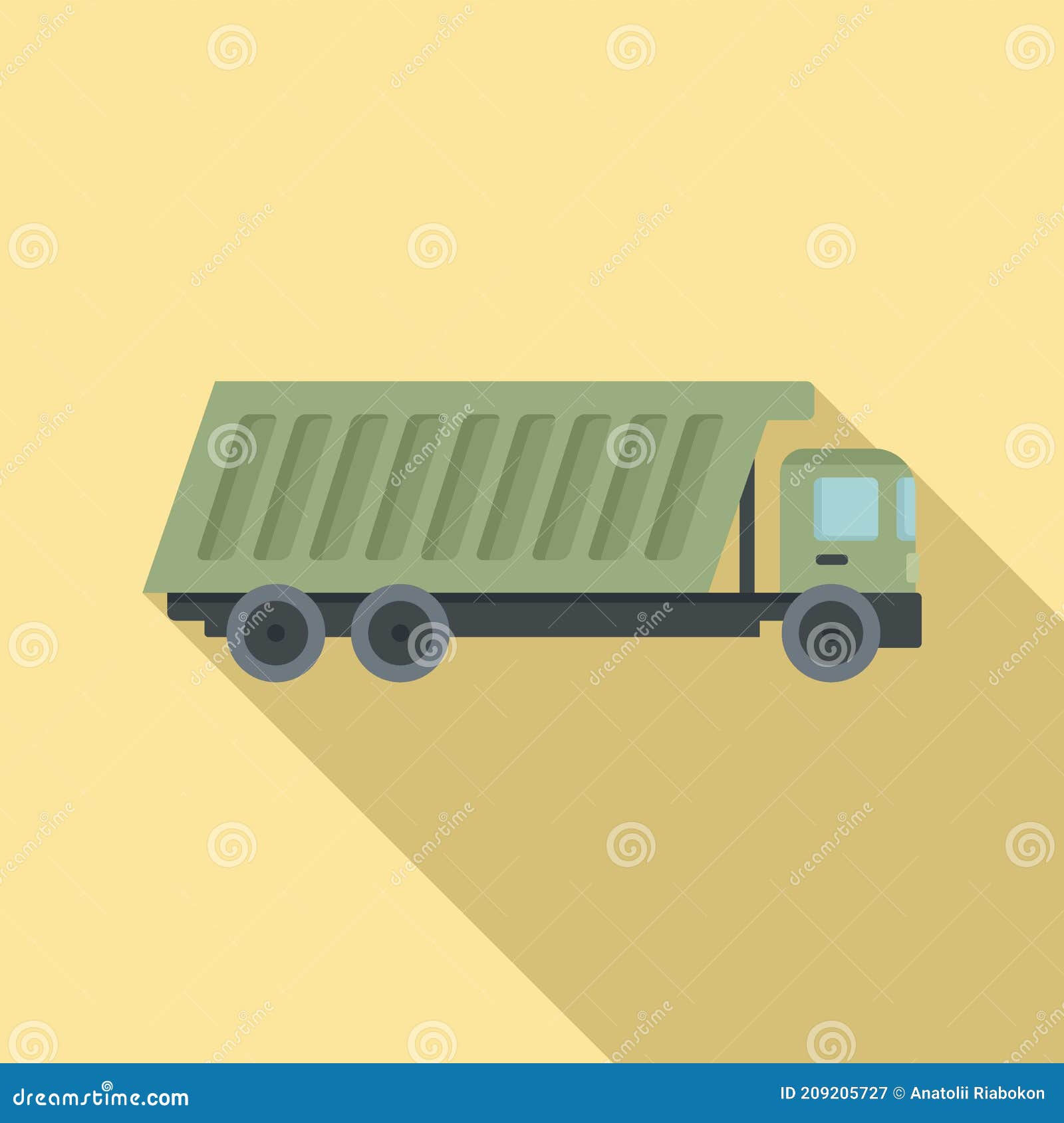 Tipper Hopper Icon, Flat Style Stock Vector - Illustration of truck ...