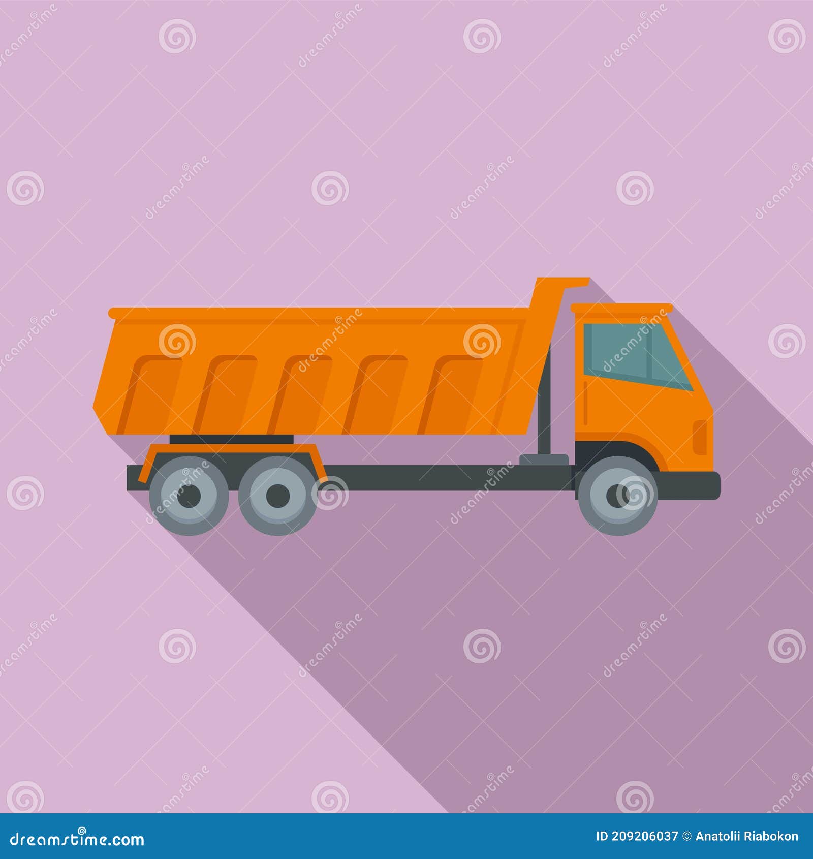 Tipper Huge Icon, Flat Style Stock Vector - Illustration of drive ...