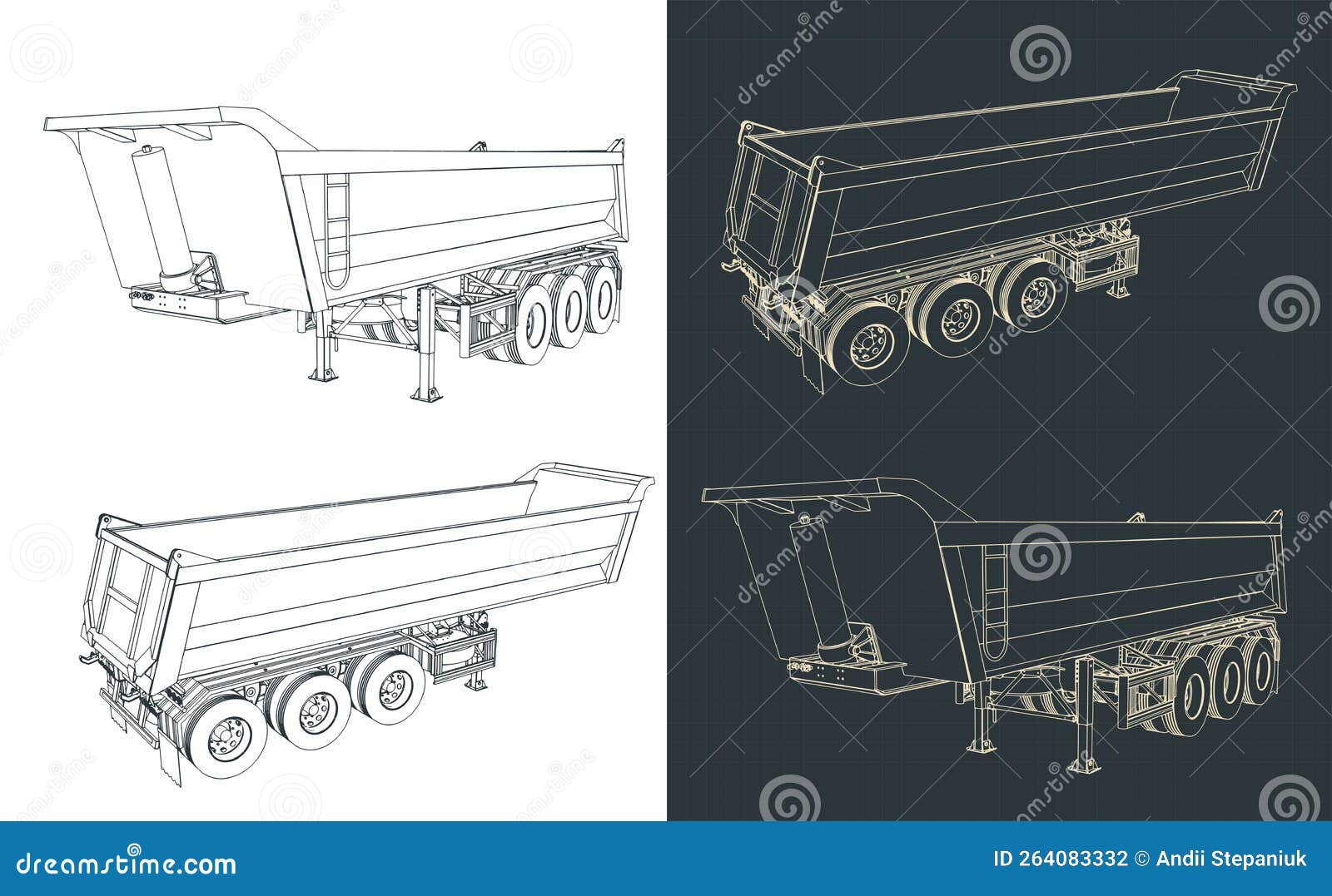 Tipper Semi Trailer Illustrations Stock Vector - Illustration of ...