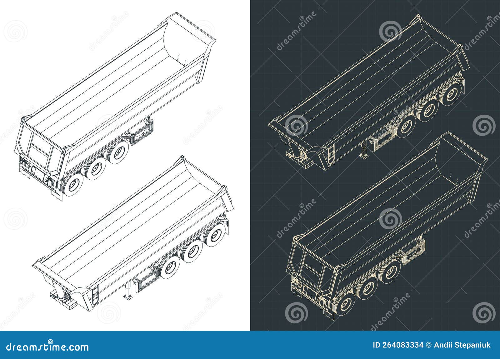 Tipper Semi Trailer Illustrations | CartoonDealer.com #287088992