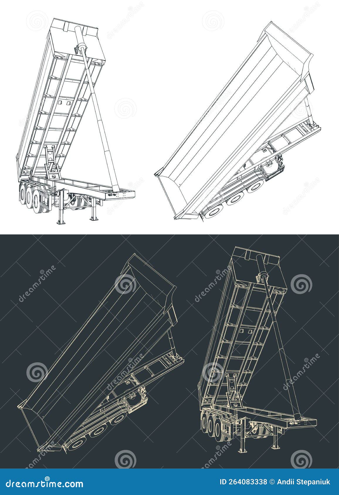 Tipper semi trailer stock illustration. Illustration of automobile ...