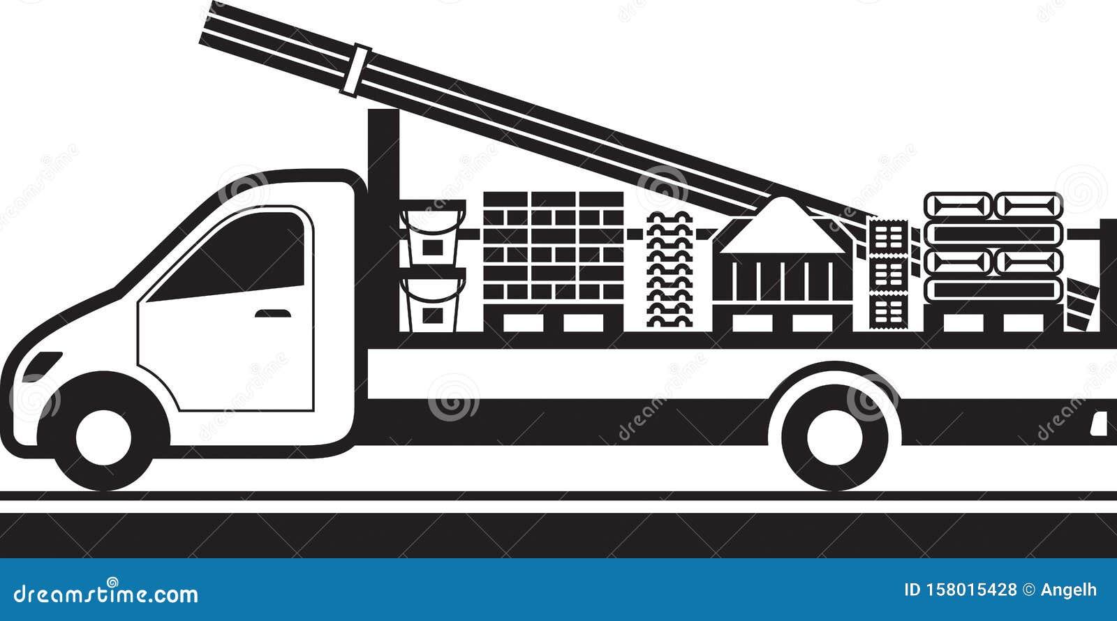 Tipper Truck with Construction Materials Stock Vector - Illustration of ...