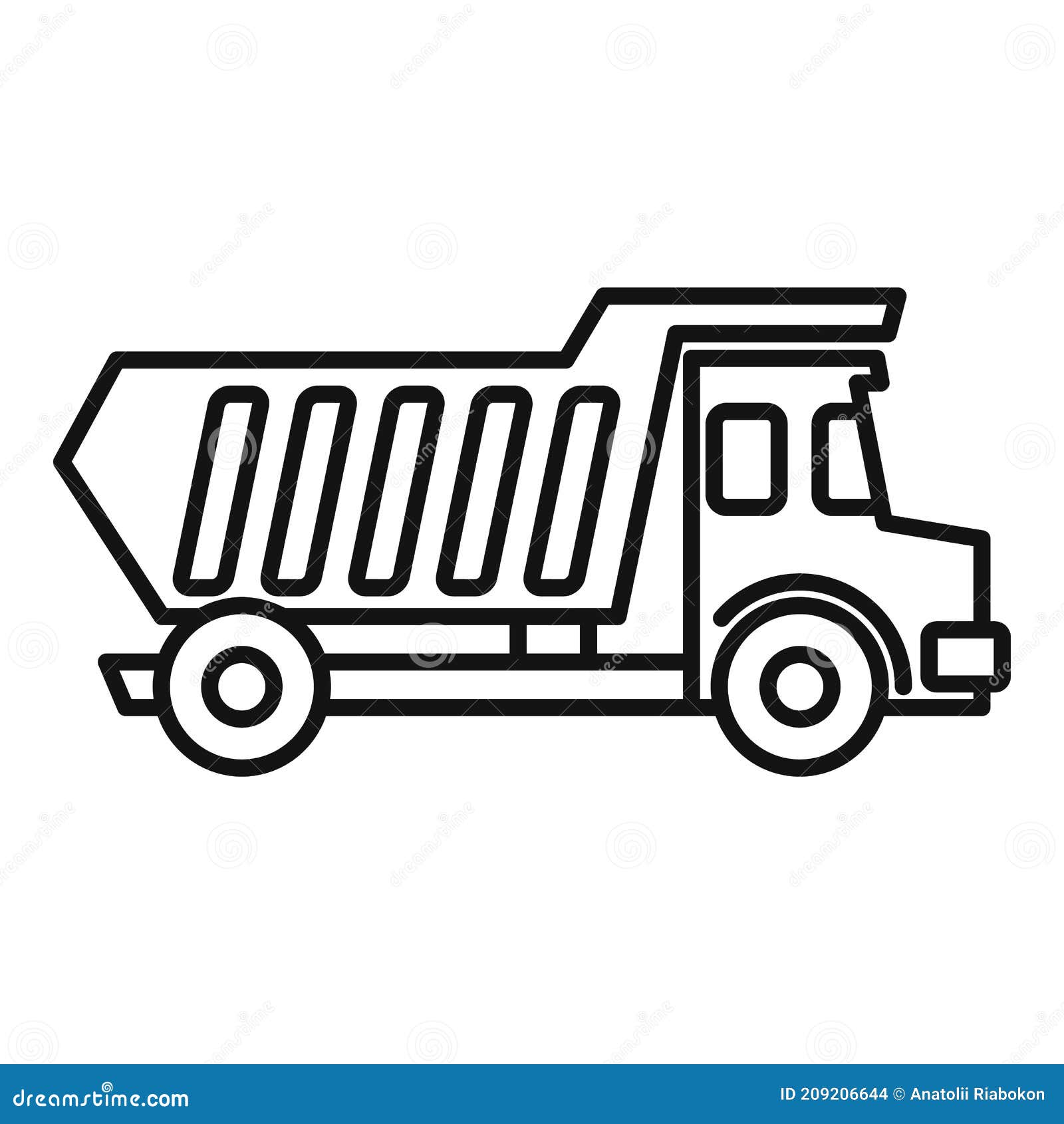 Tipper Vehicle Icon, Outline Style Stock Vector - Illustration of load ...
