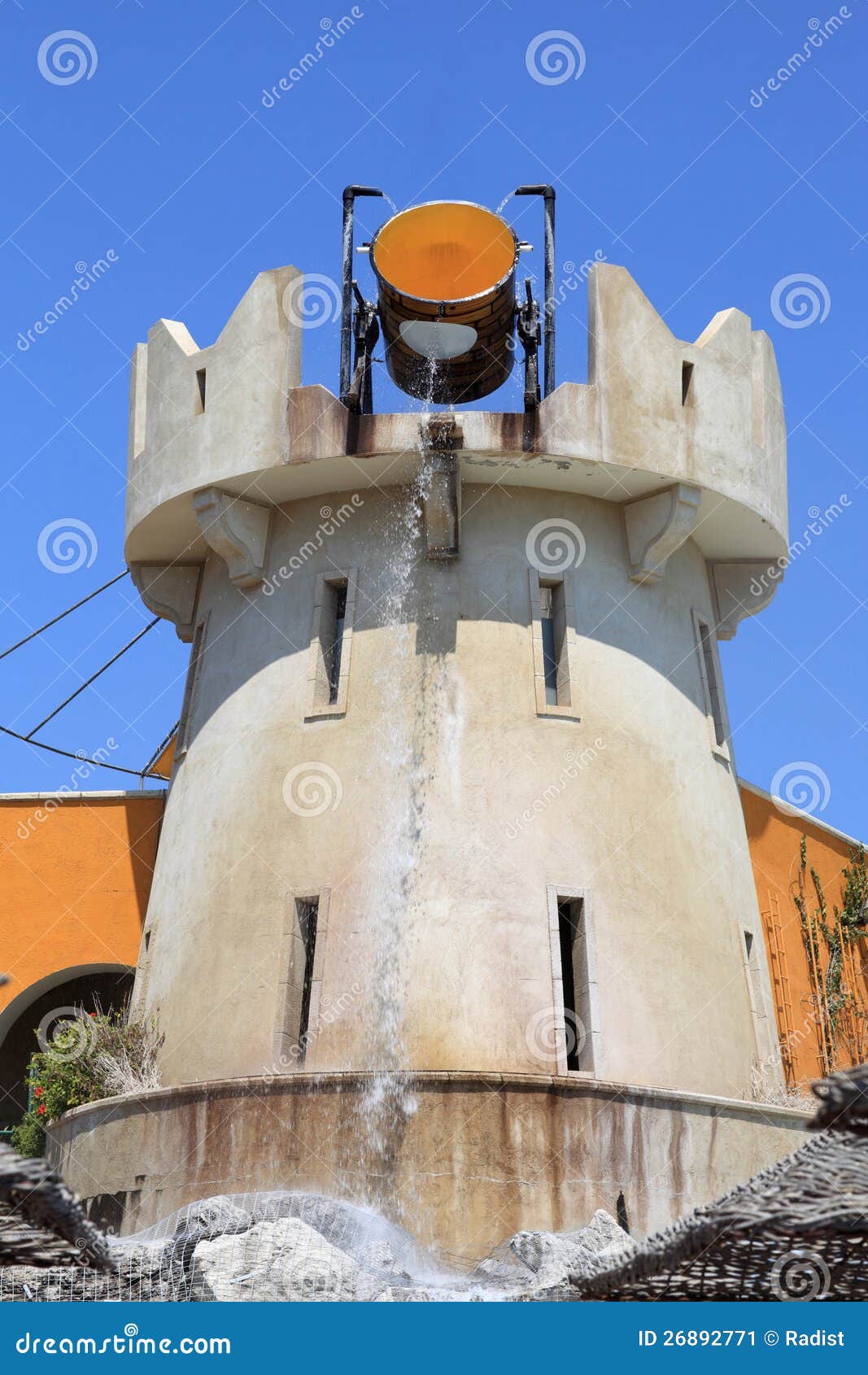 Tipping bucket tower stock image. Image of greece, tank - 26892771