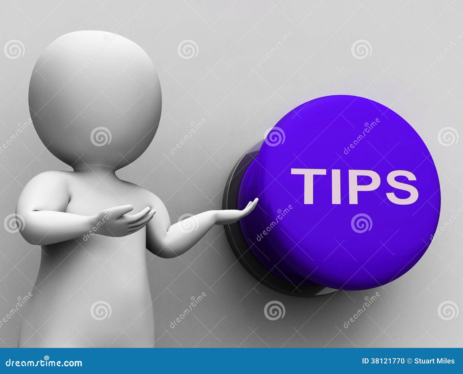 Tips Button Shows Guidance Suggestions Stock Photography ...