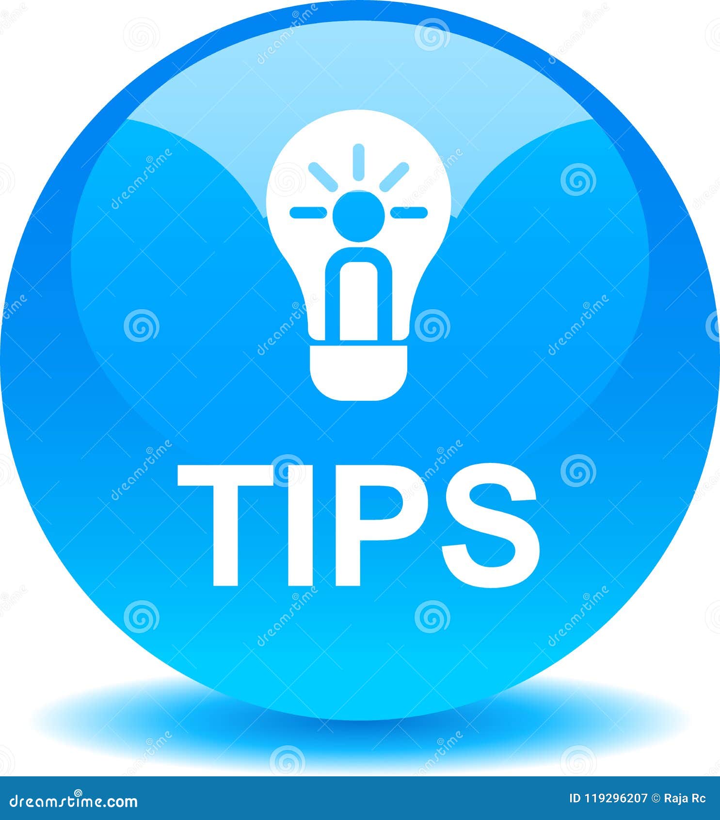 Tips button stock vector. Illustration of creative, brilliant - 119296207