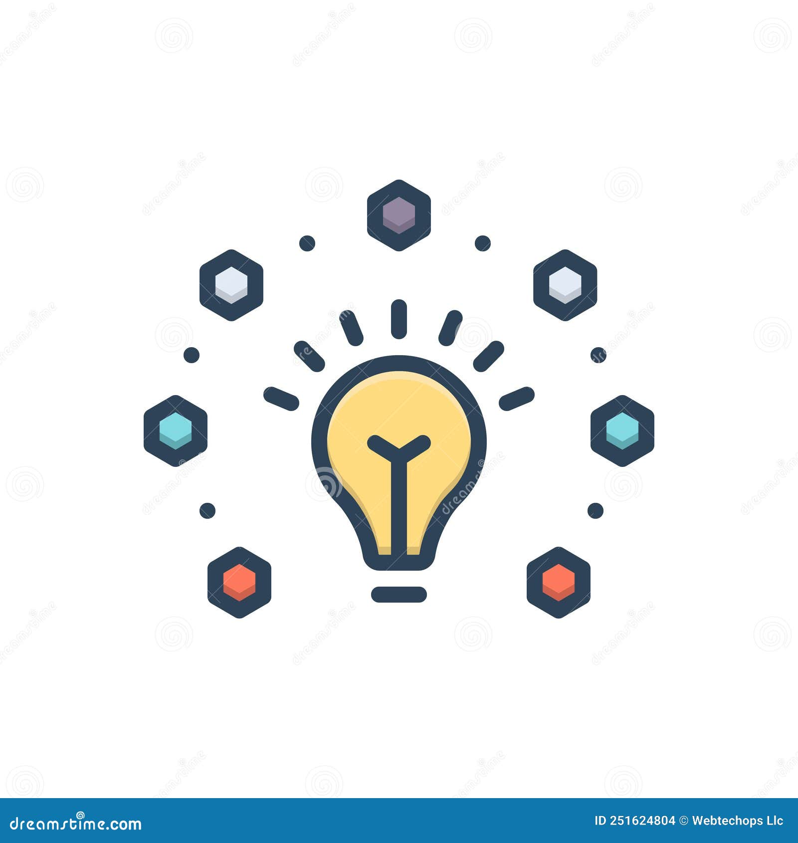 Color Illustration Icon for Tips, Idea and Bulb Stock Illustration ...