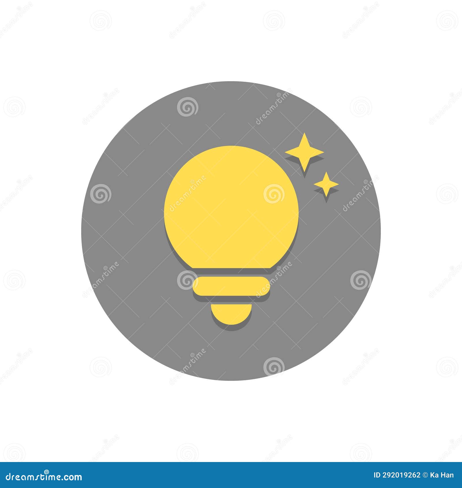 Tips Icon Vector in Flat Style. Solution, Light Bulb with Star Sign ...