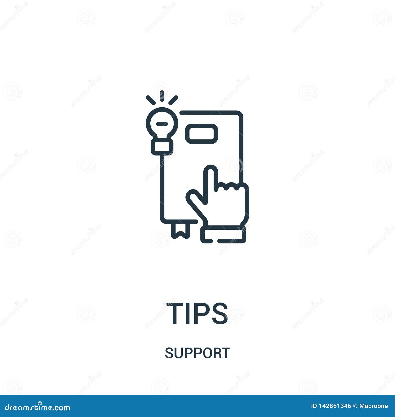 Tips Icon Vector From Support Collection Thin Line Tips Outline Icon