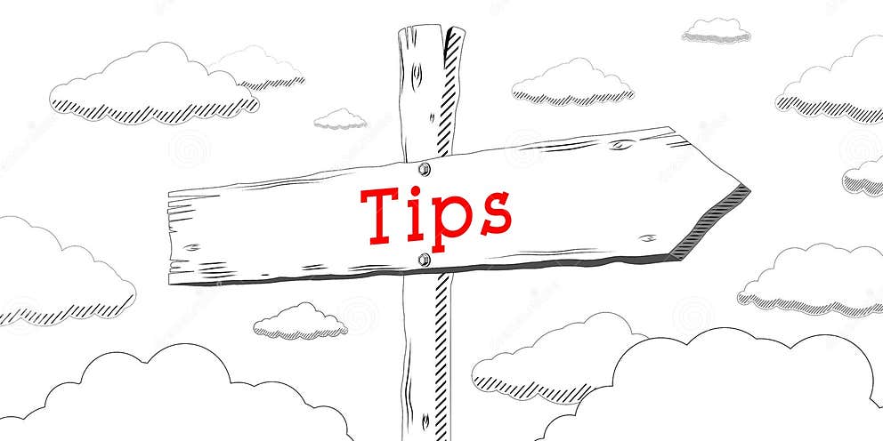 Tips - Outline Signpost with One Arrow Stock Illustration ...