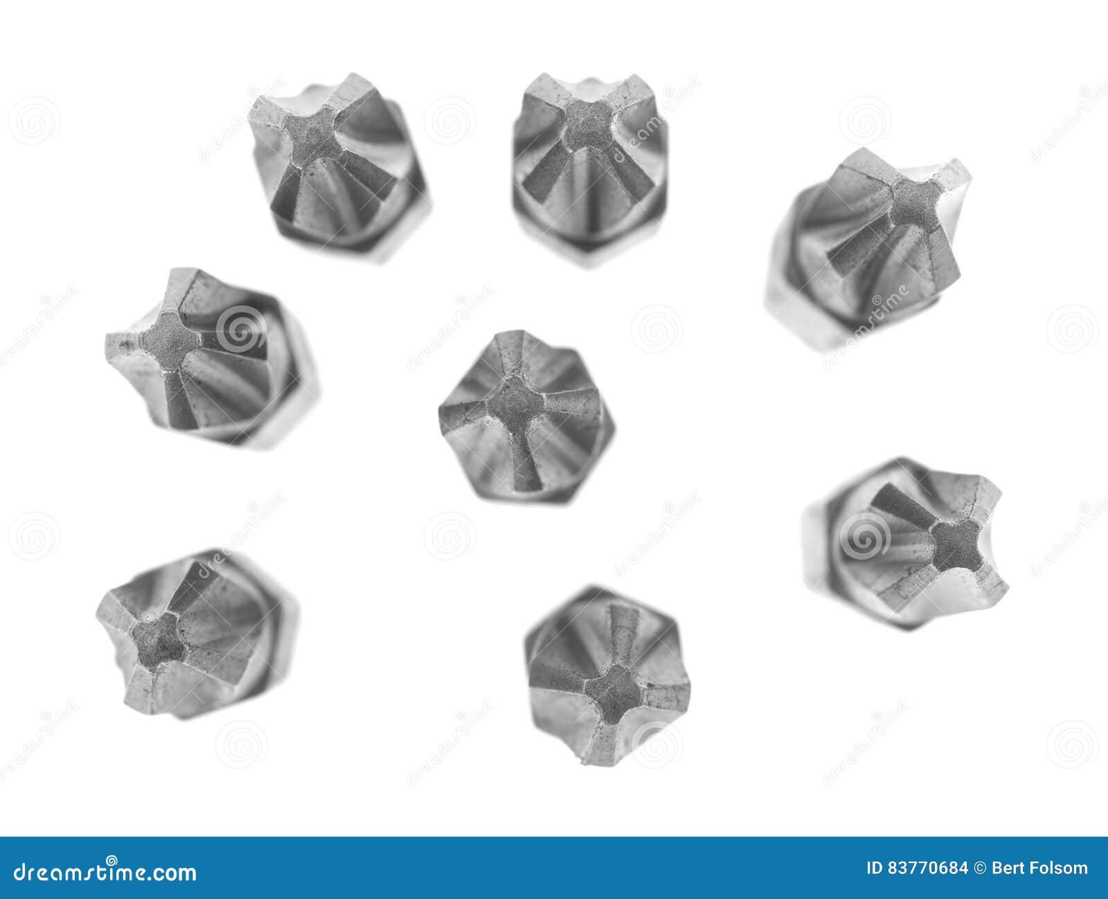 Tips of Phillips Head Screwdriver Bits on a White Background Stock ...