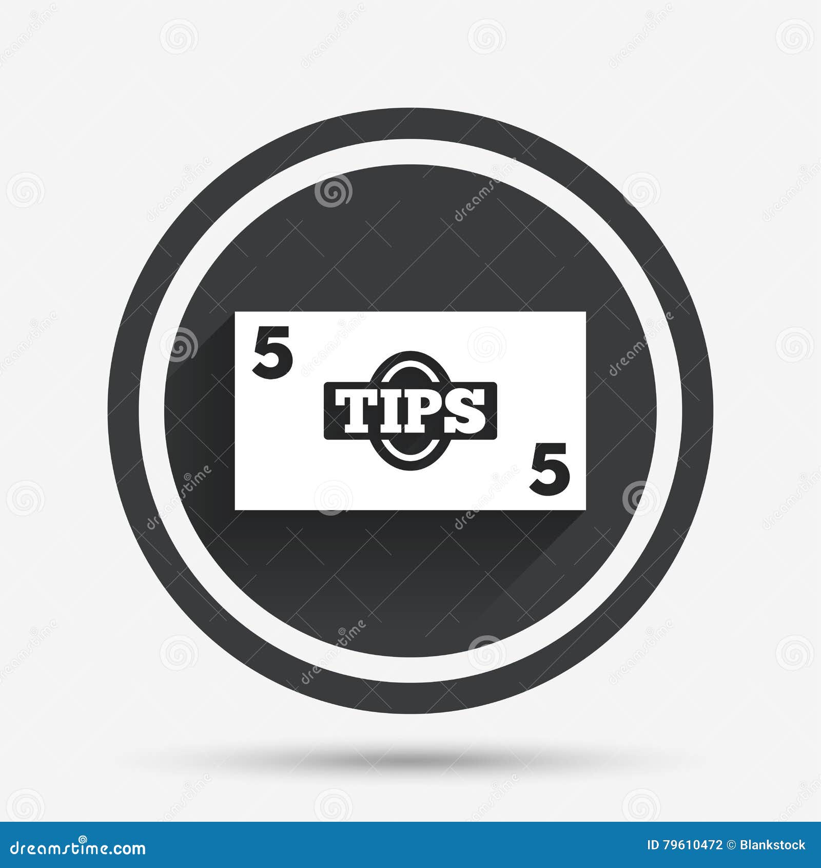 Tips Sign Icon. Cash Money Symbol. . Stock Vector - Illustration of ...