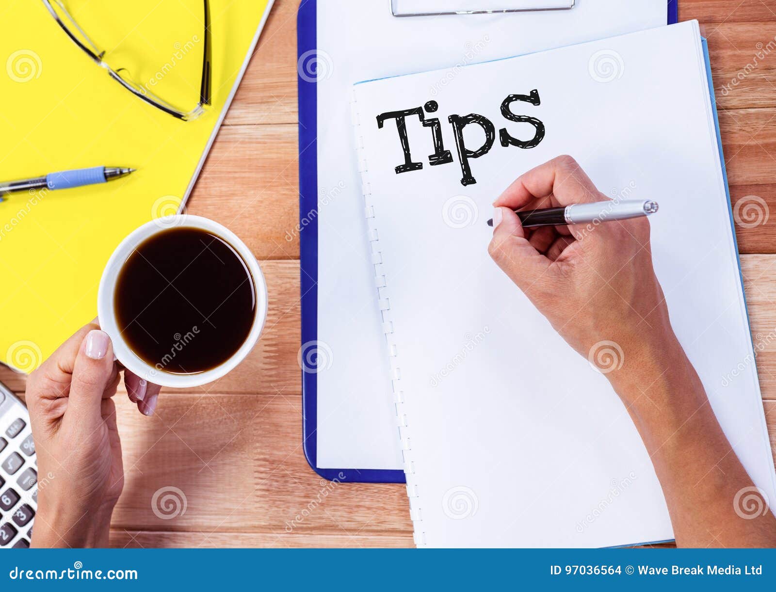 Tips Text Written on Page with Coffee Stock Photo - Image of corporate ...