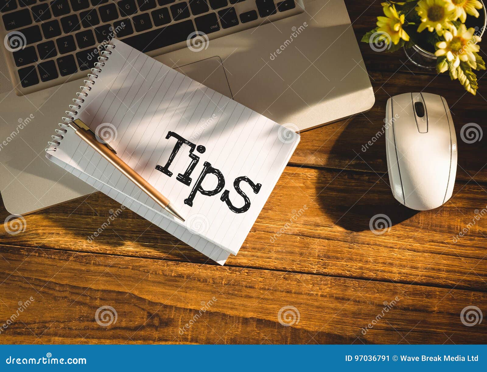 Tips Text Written on Page with Laptop Stock Image - Image of wireless ...