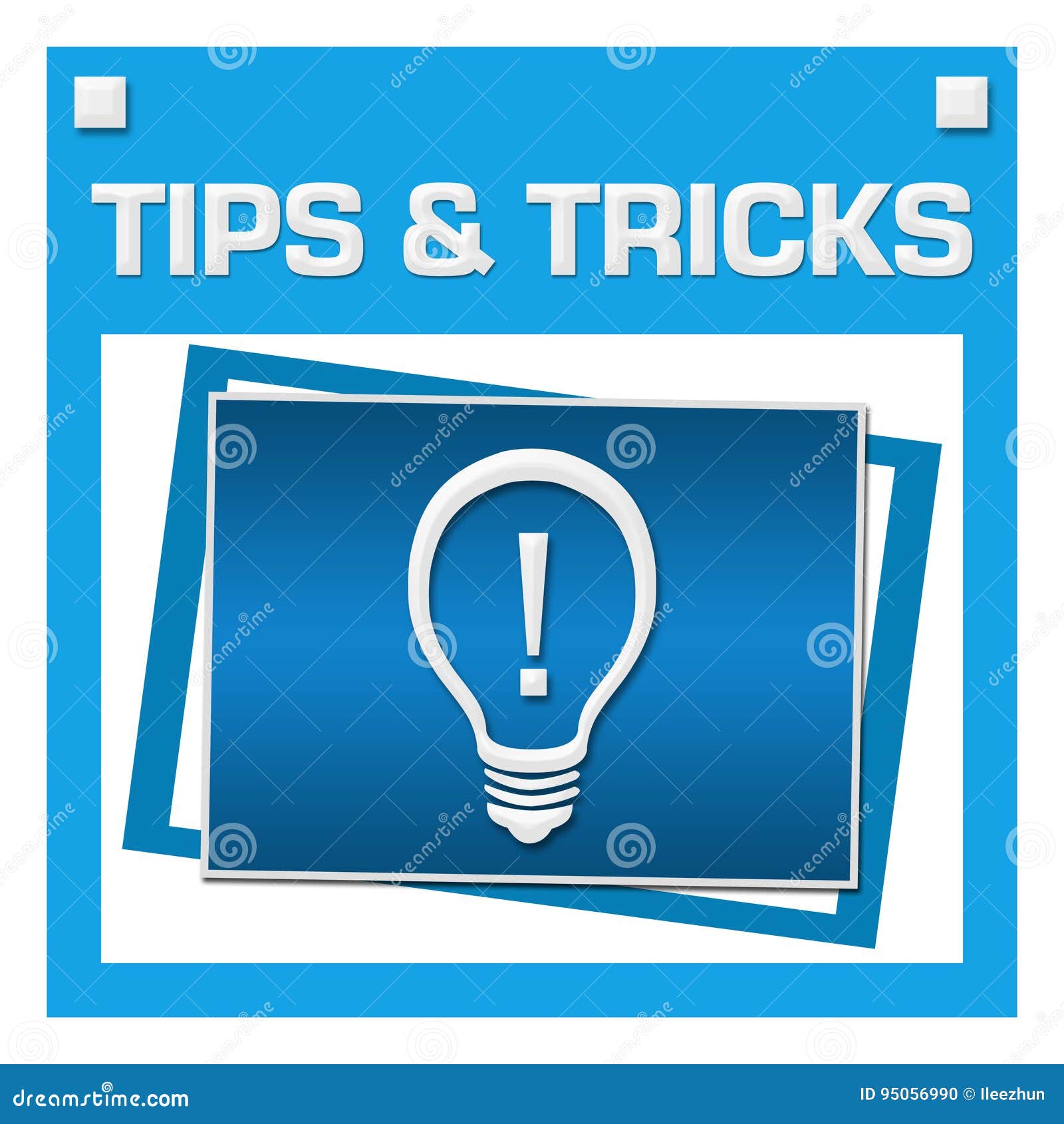 Tips and Tricks Blue Squares Inside Stock Illustration - Illustration ...