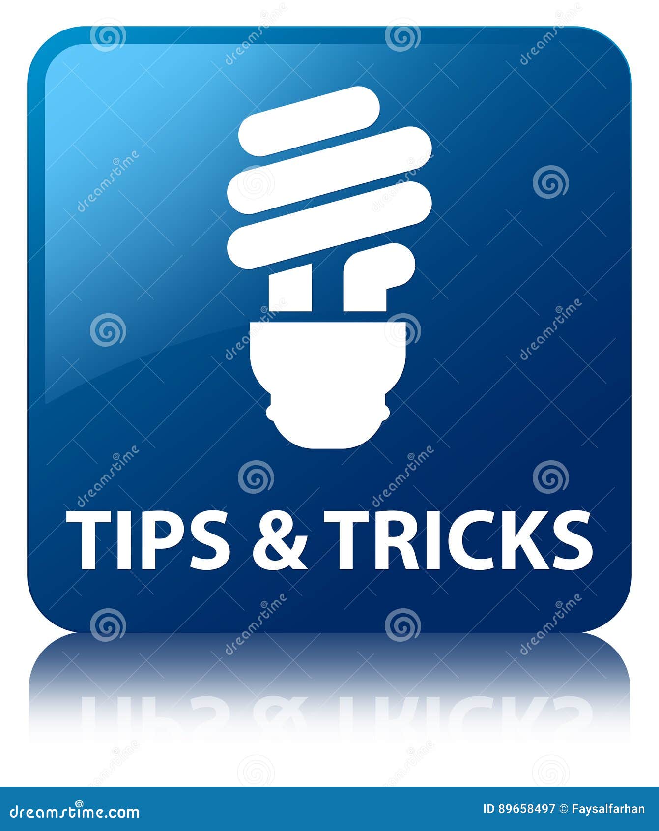 Tips and Tricks (bulb Icon) Blue Square Button Stock Illustration ...