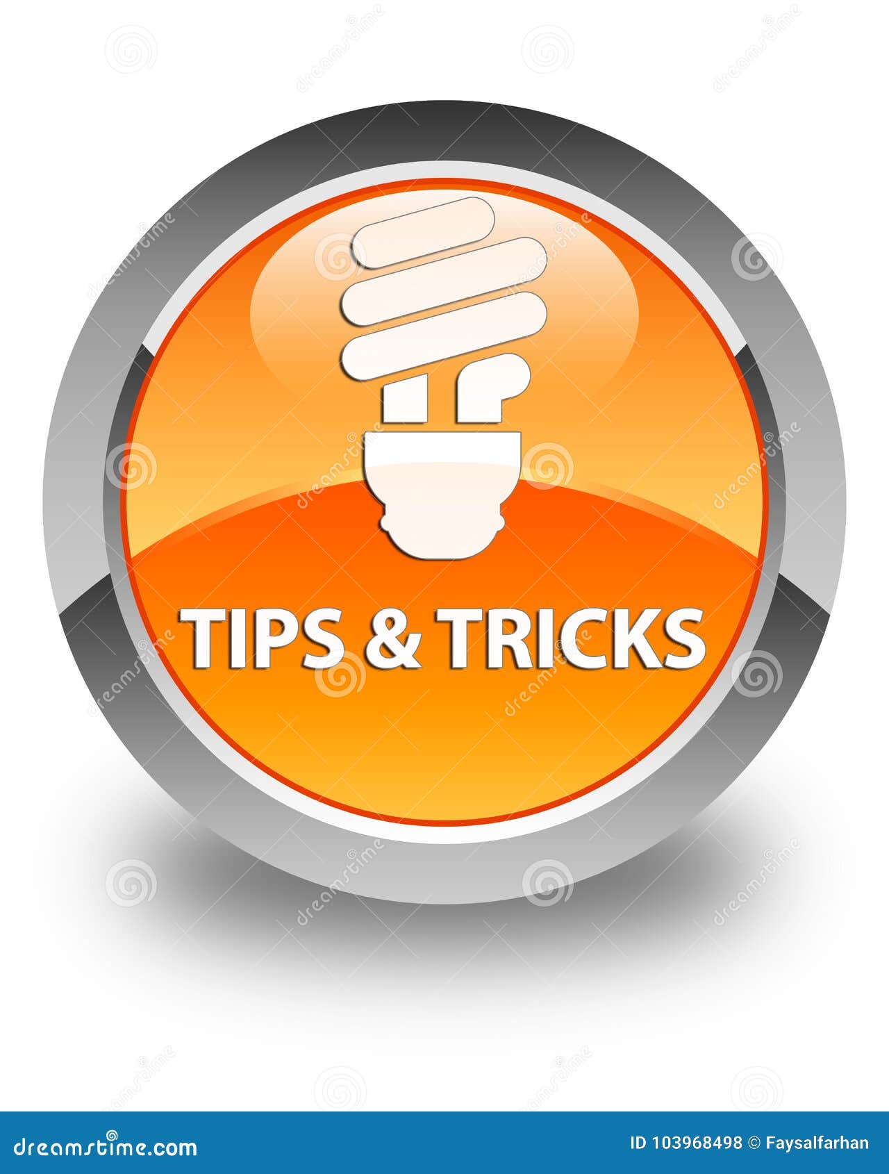 Tips and Tricks (bulb Icon) Glossy Orange Round Button Stock ... Tips and Tricks (bulb Icon) Glossy Orange Round Button Stock ...