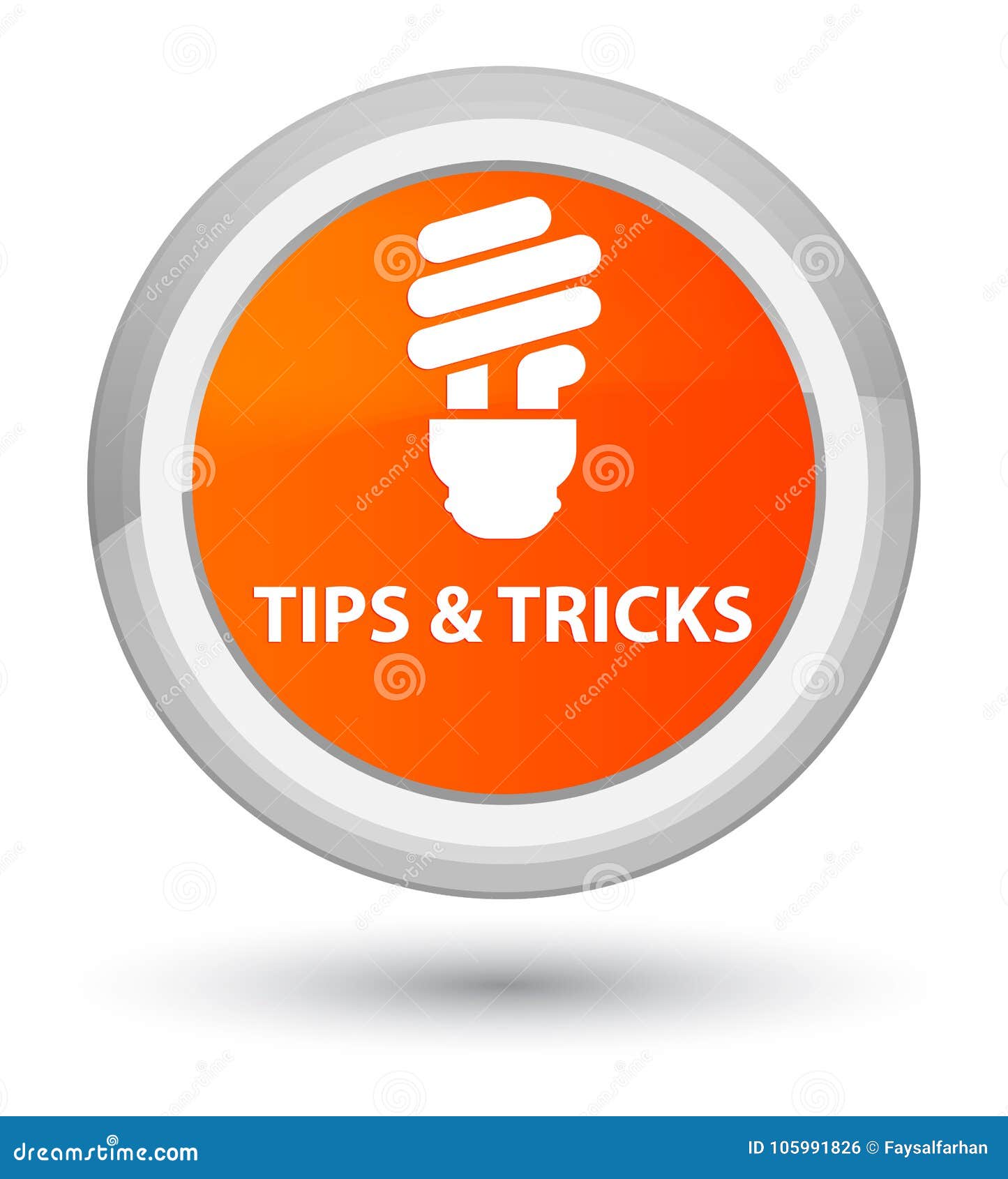 Tips and Tricks (bulb Icon) Prime Orange Round Button Stock ...