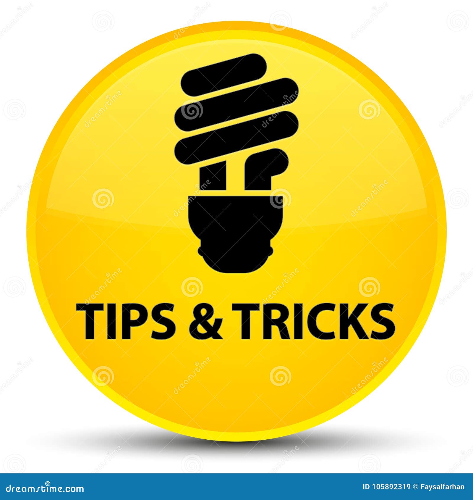Tips and Tricks (bulb Icon) Special Yellow Round Button Stock ... Tips and Tricks (bulb Icon) Special Yellow Round Button Stock ...