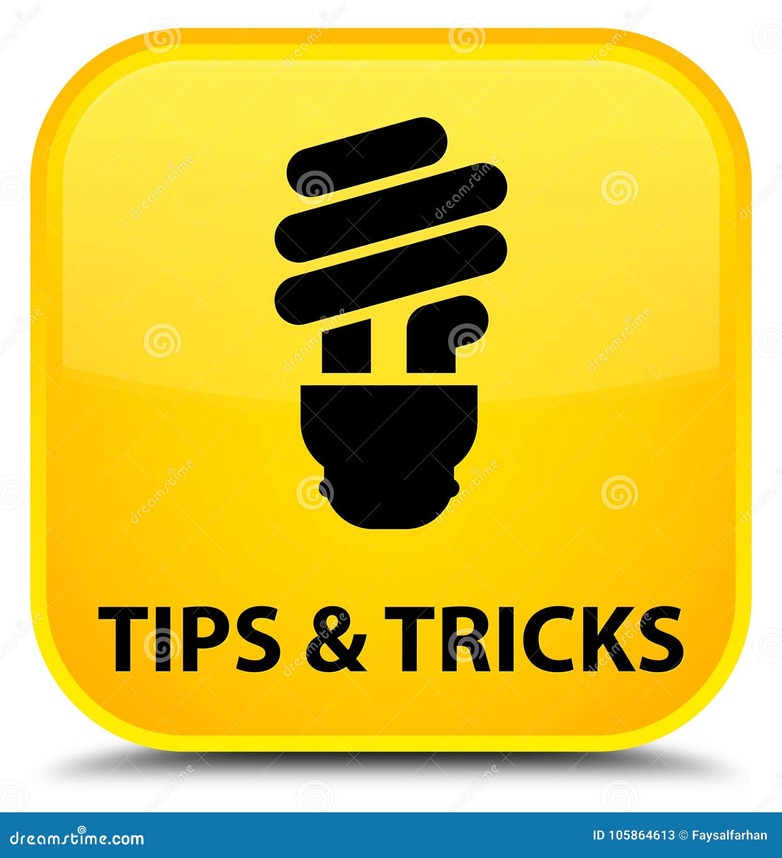 Tips and Tricks (bulb Icon) Special Yellow Square Button Stock ... Tips and Tricks (bulb Icon) Special Yellow Square Button Stock ...
