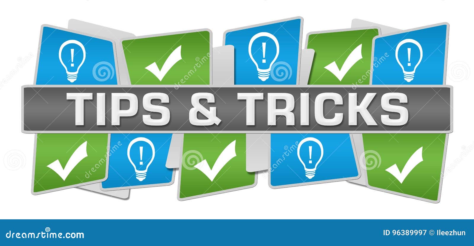 Tips and Tricks Green Blue Squares Top Bottom Stock Illustration ...