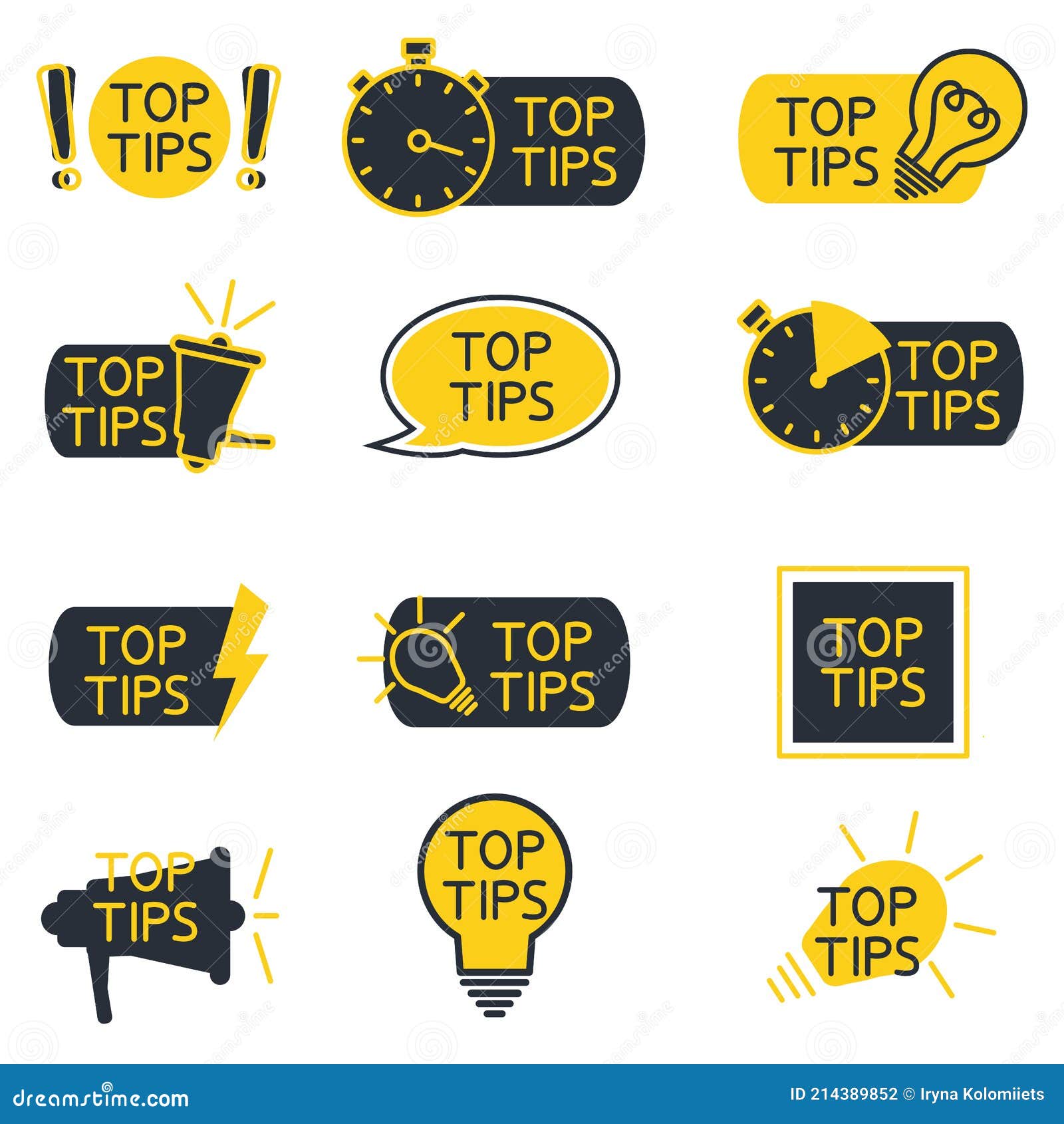 Tips Tricks, Helpful Tricks, Tooltip, Hint for Website. Set of Top Tips ...