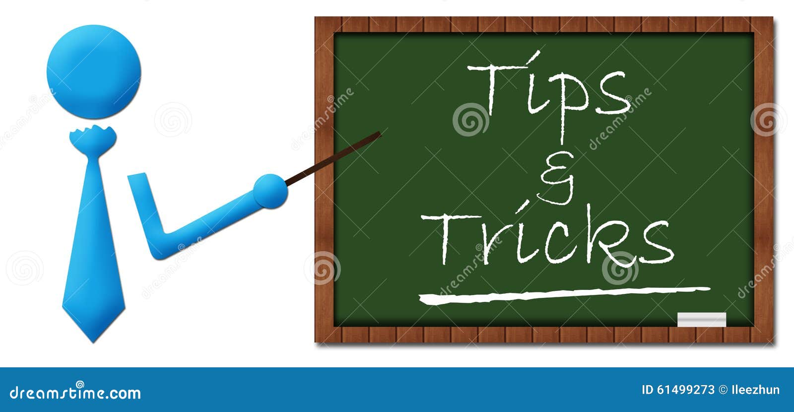 Tips and Tricks Human with Greenboard Stock Illustration - Illustration ...