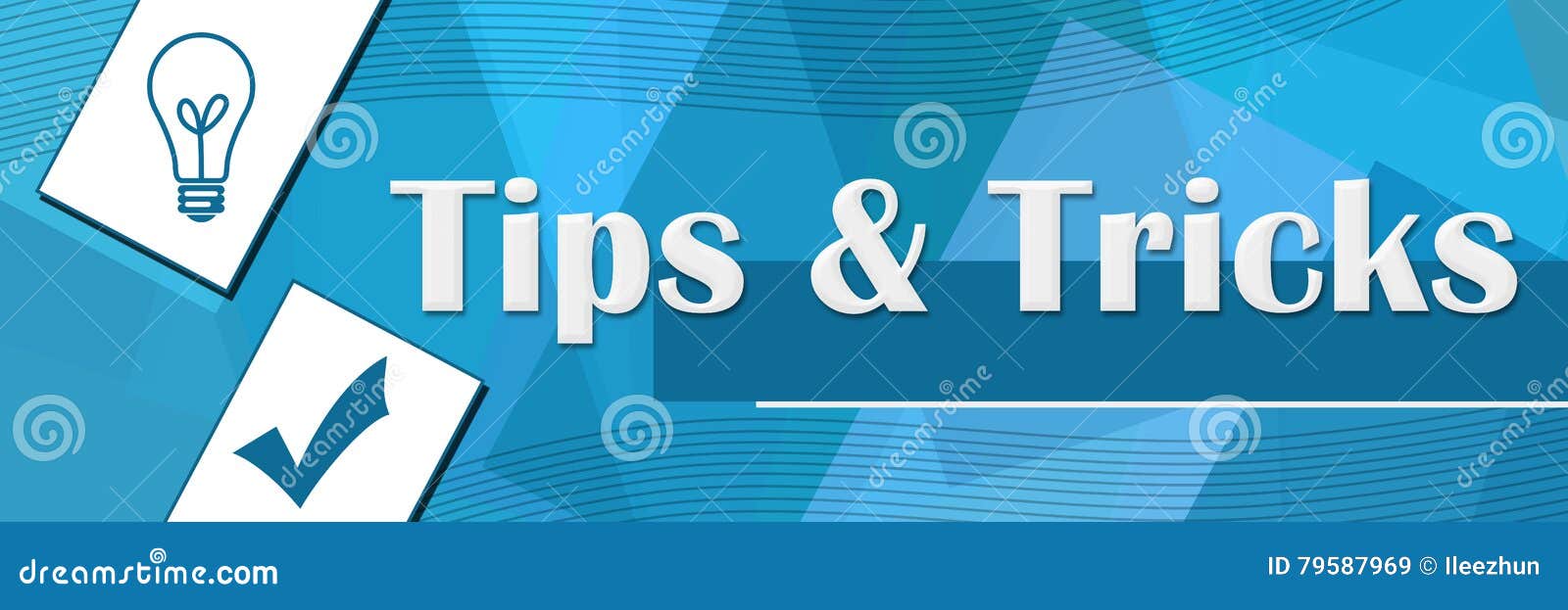 Tips and Tricks Random Shapes Blue Background Stock Illustration ...
