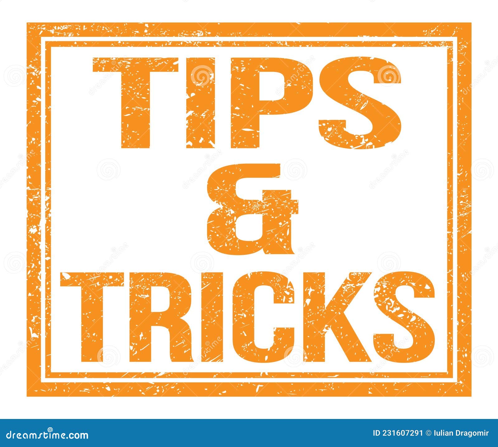 TIPS & TRICKS, Text on Orange Grungy Stamp Sign Stock Illustration ...