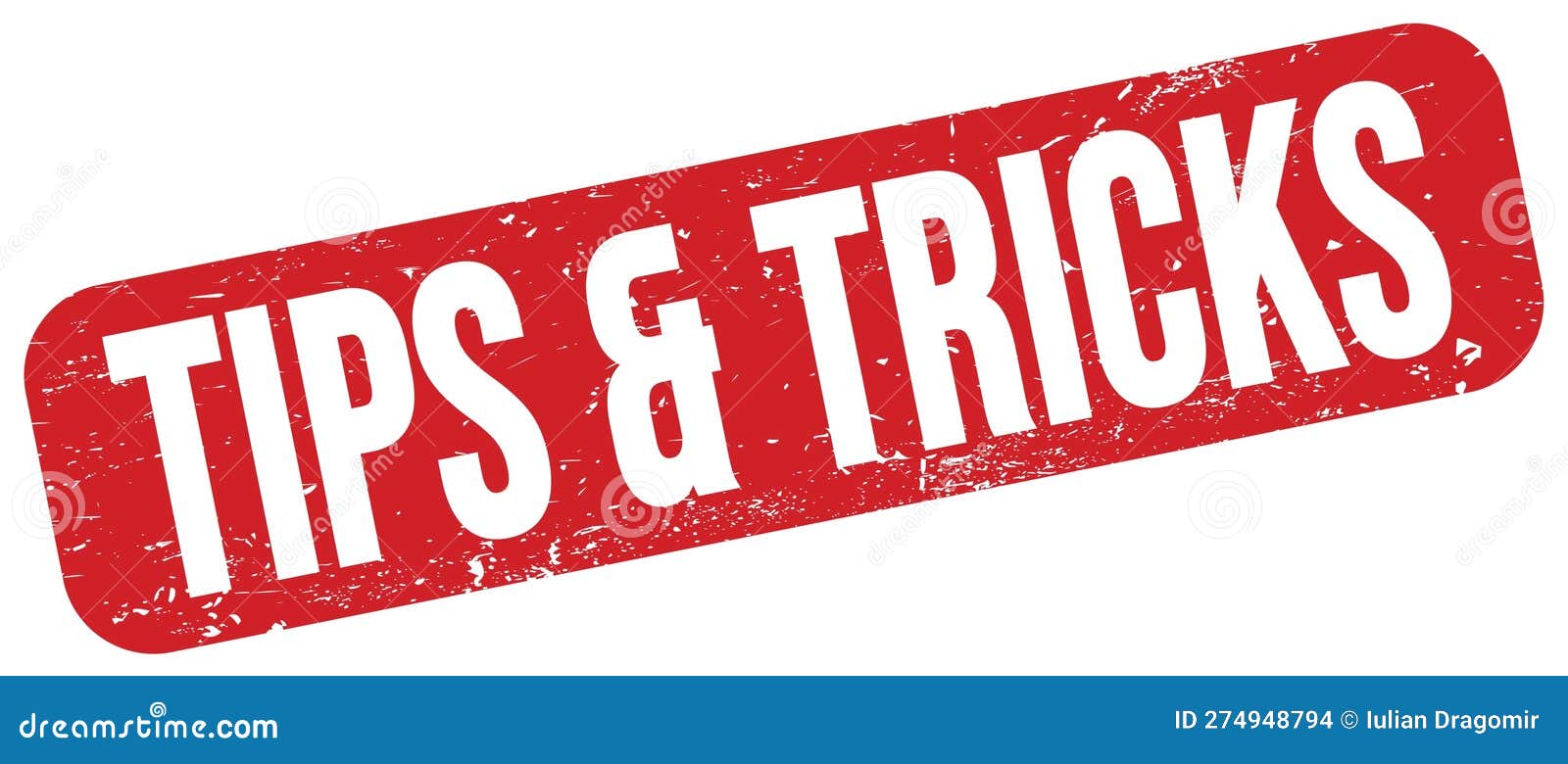 TIPS TRICKS Text on Red Grungy Stamp Sign Stock Illustration ...