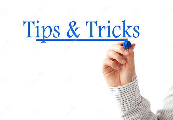 Tips and tricks sign stock photo. Image of blue, icon - 125556124