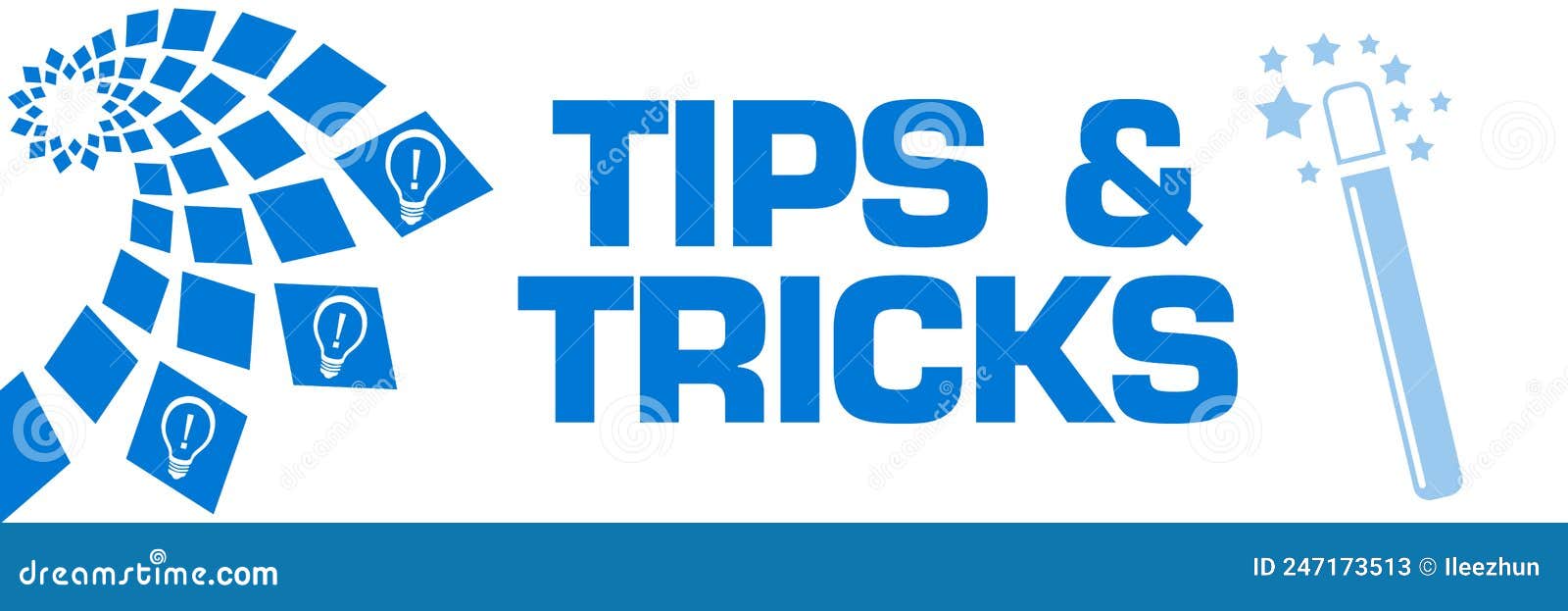 Tips and Tricks Blue Square Element Symbol Stock Illustration ...