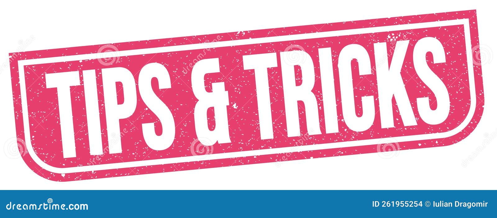 TIPS & TRICKS Text Written on Pink Stamp Sign Stock Illustration ...
