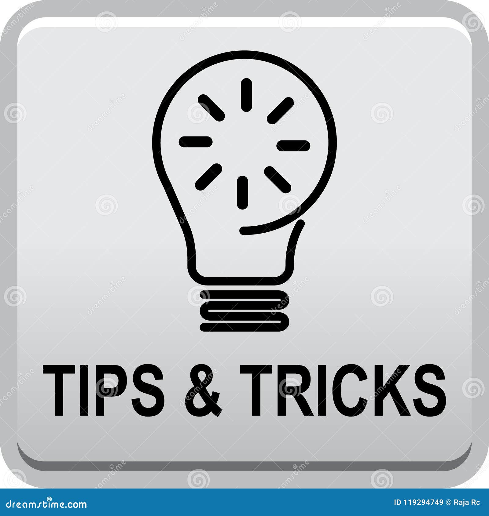 Tips and tricks web button stock vector. Illustration of grey - 119294749