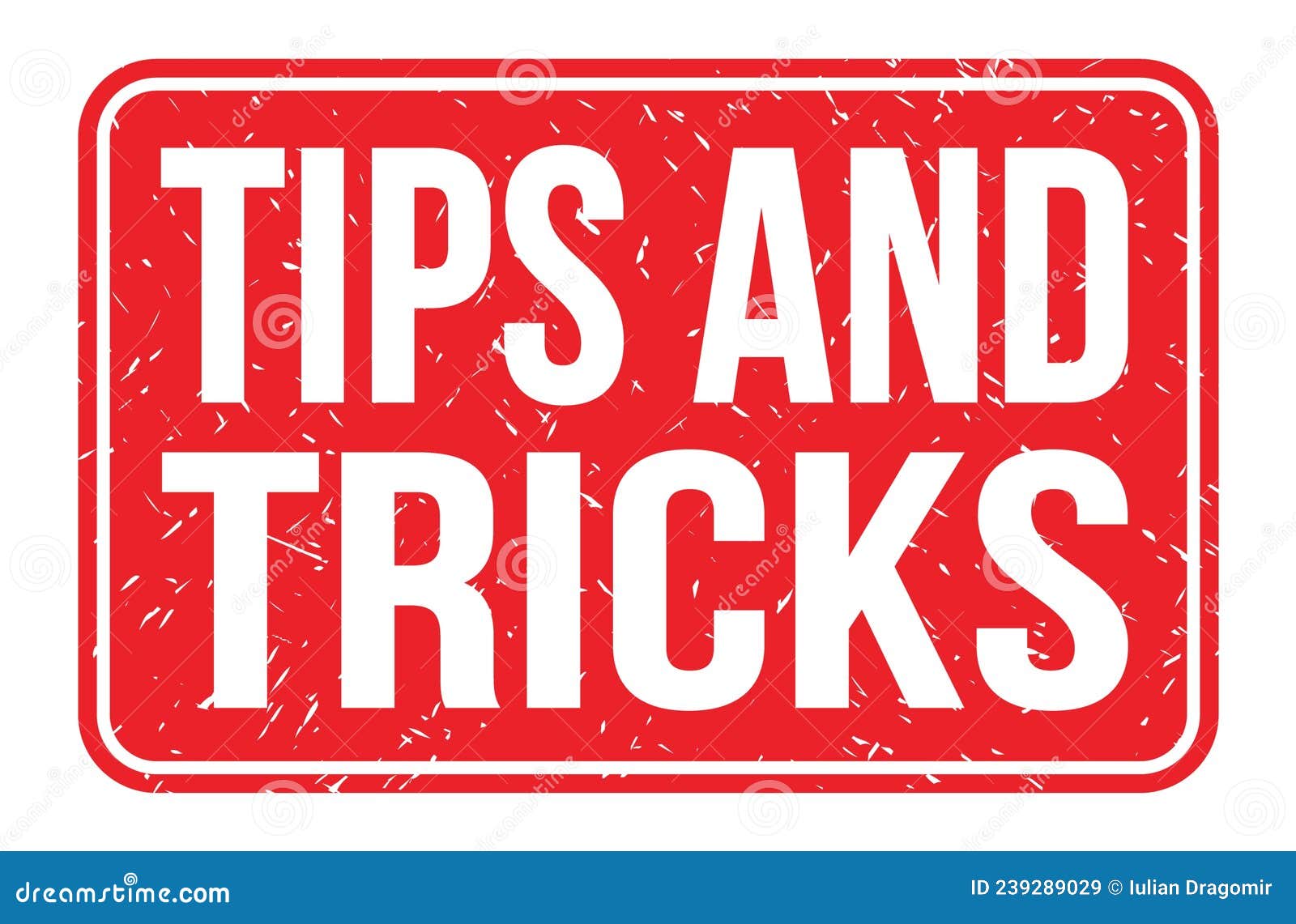 TIPS and TRICKS, Words on Red Rectangle Stamp Sign Stock Illustration ...