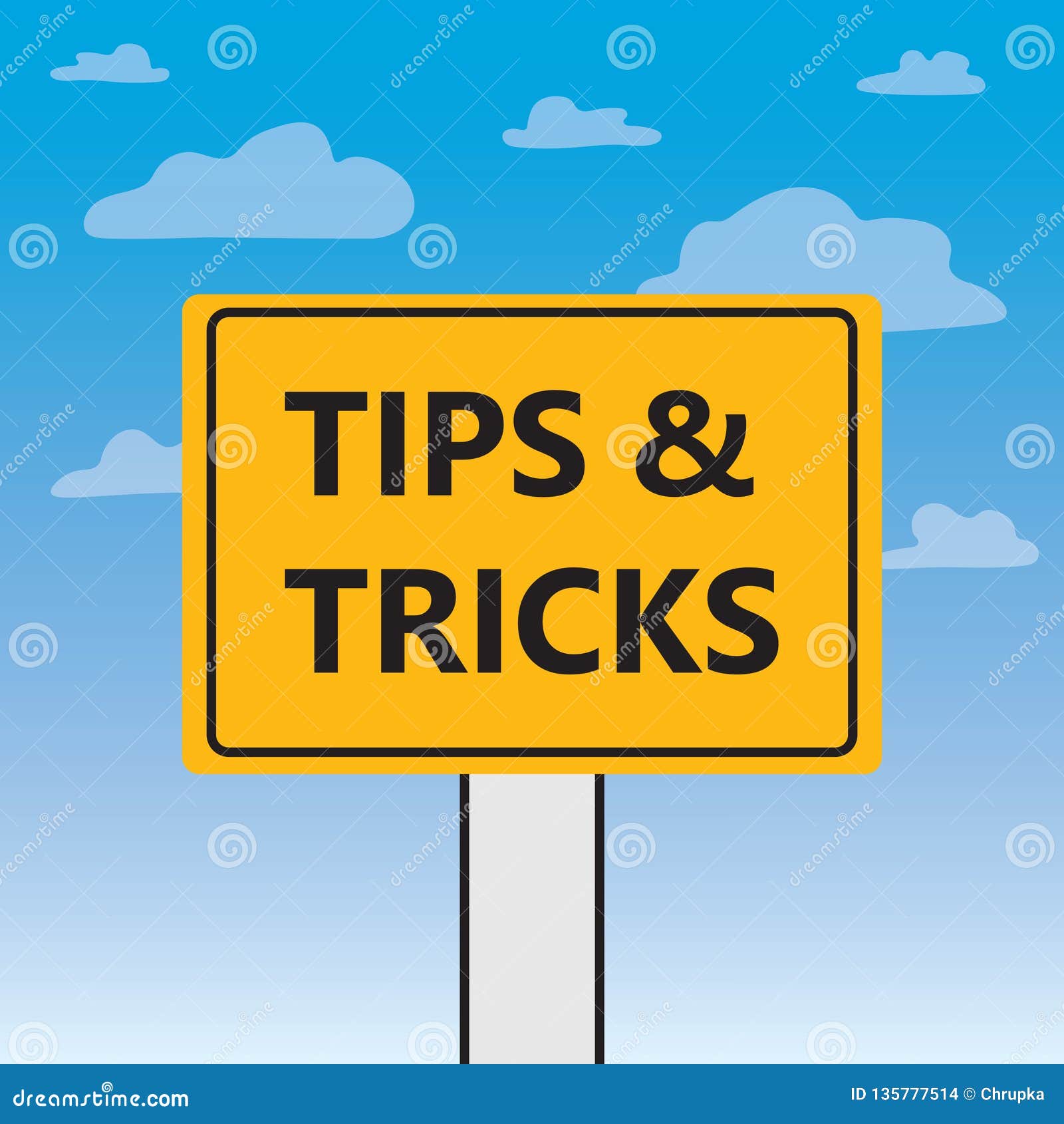 Tips and Tricks Written on a Billboard Stock Vector - Illustration of ...