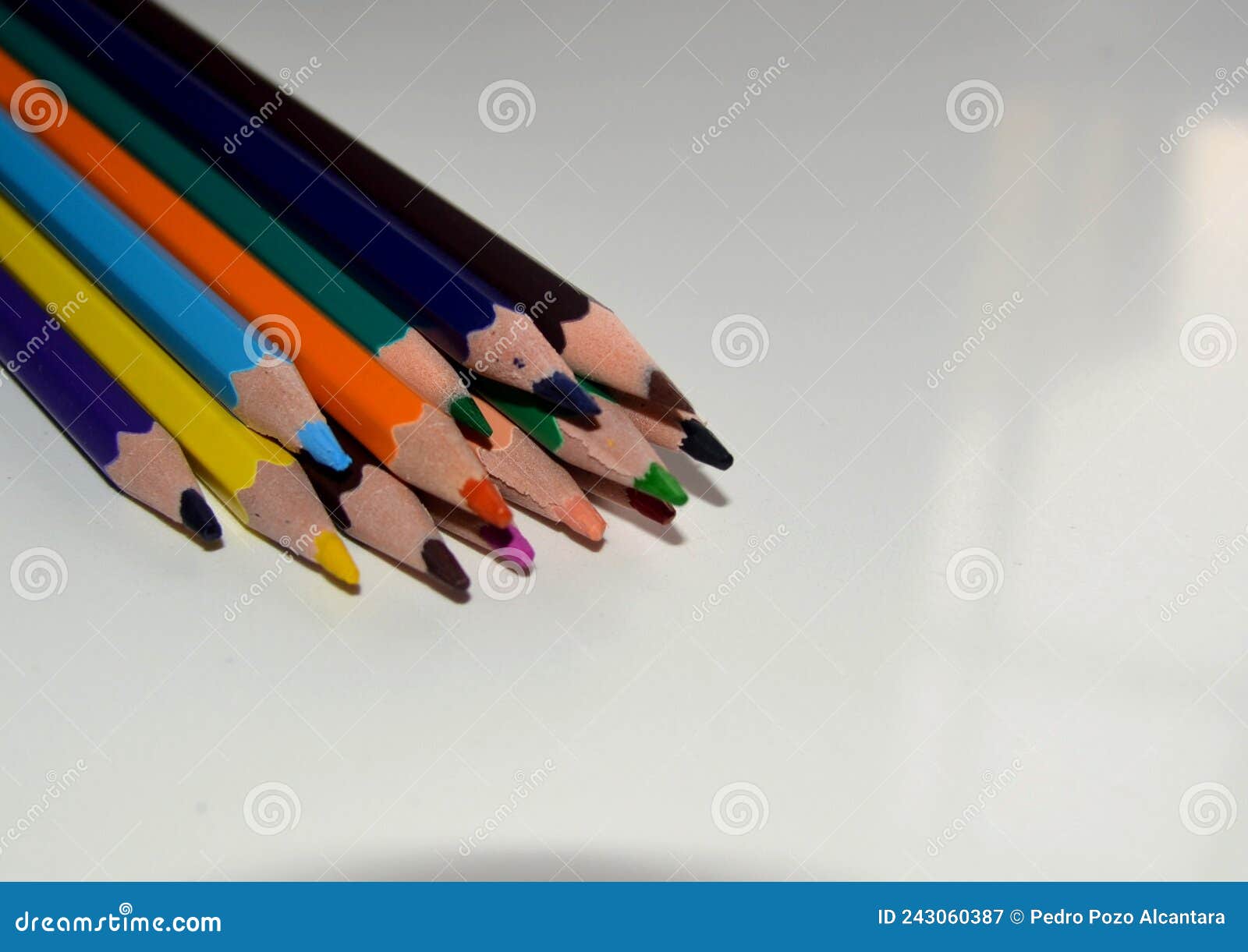 The Tips of Various Colored Pencils Stock Image - Image of paper, color ...