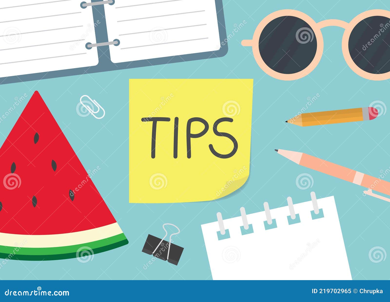 Tips Word Written on Yellow Sticky Note Stock Vector - Illustration of ...