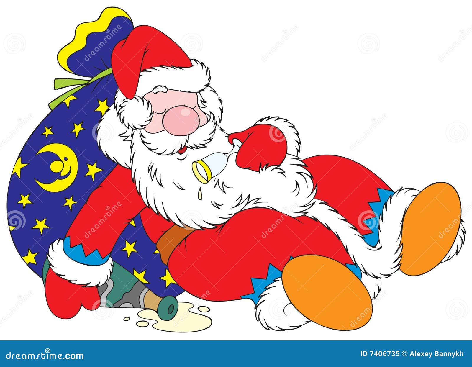 Tipsy Santa Claus stock vector. Illustration of celebration - 7406735