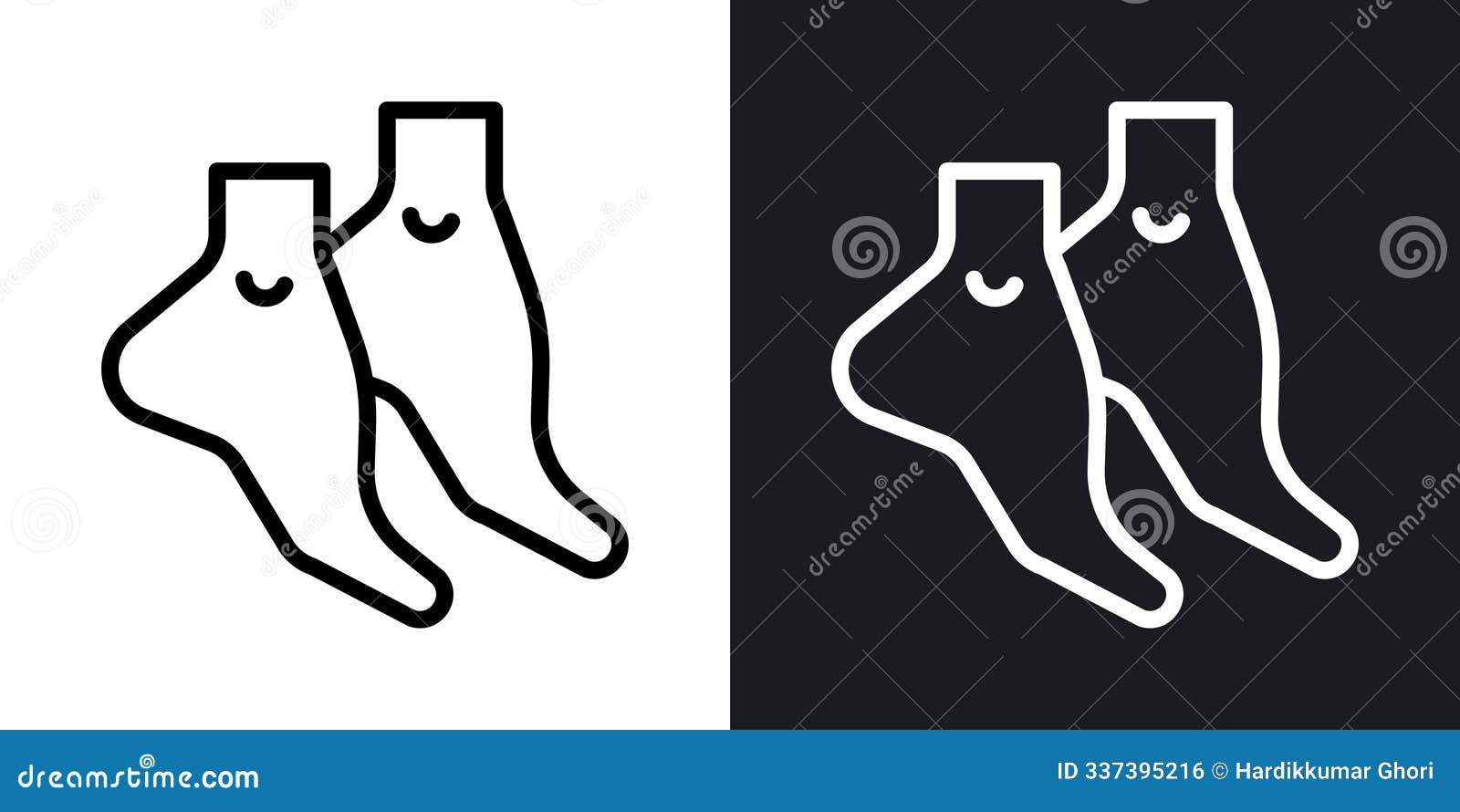 Tiptoe Feet Thin Line Vector Icon Set Stock Illustration - Illustration ...